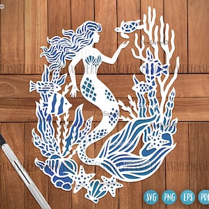 Swimming Mermaid Svg Cutting File for Cricut and Silhouette, Mermaid ...