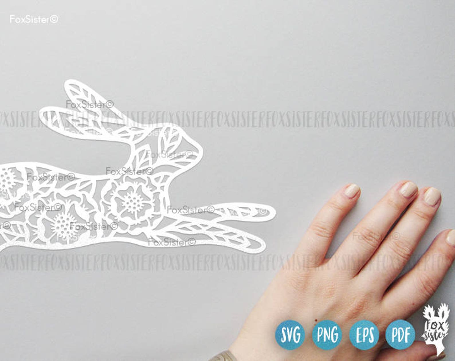 Easter Bunny Svg, Animal Svg, Bunny Svg, Floral Svg Rabbit Svg, Easter ...