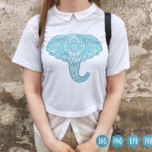 Elephant Head Svg for Cricut and Silhouette, Boho Svg, Geometric Animal ...