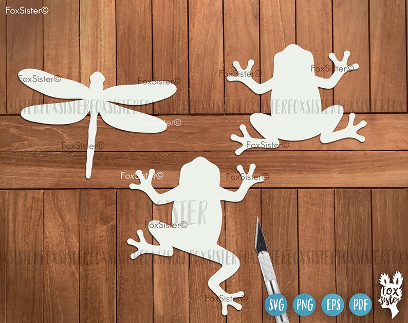Frogs and lily pads svg for Cricut and Silhouette Animal Svg | Etsy