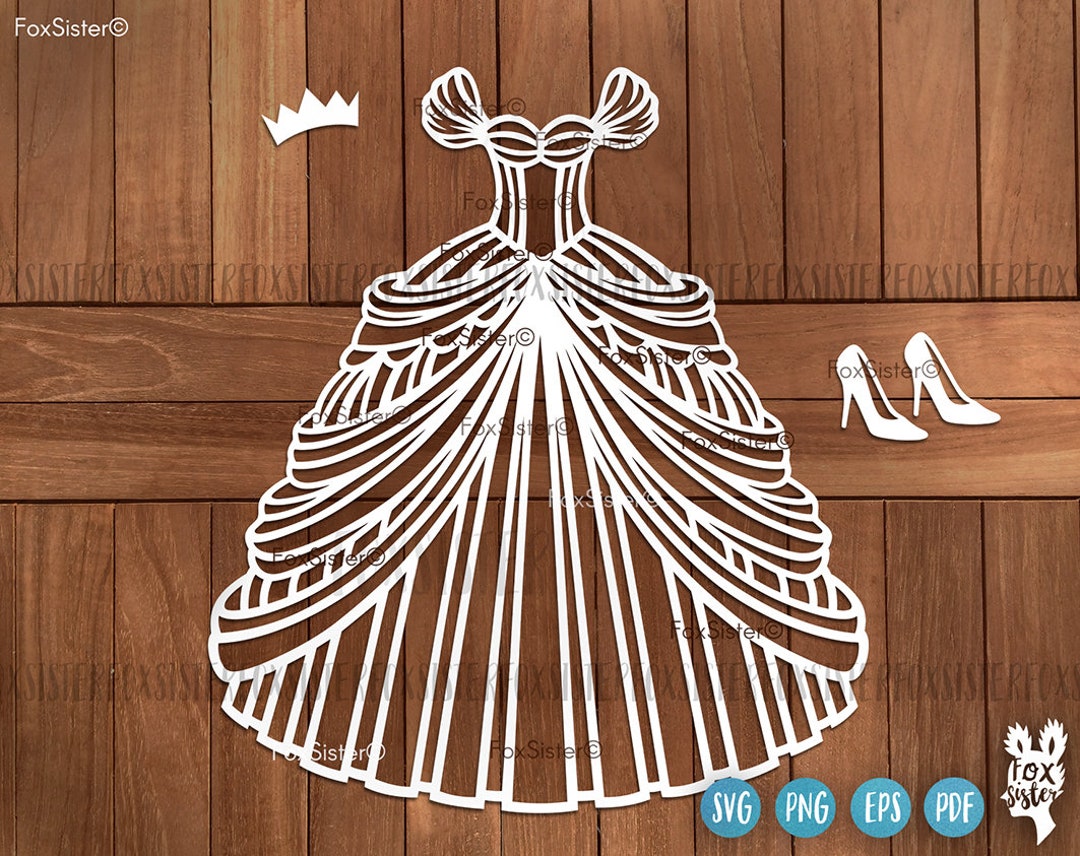 Dress Svg Cut File for Cricut and Silhouette, Princess Party Svg ...