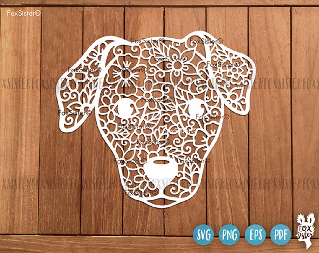 Dog Svg Cut File Floral Vector Template, Dog Face Svg, Cute Puppy Face ...