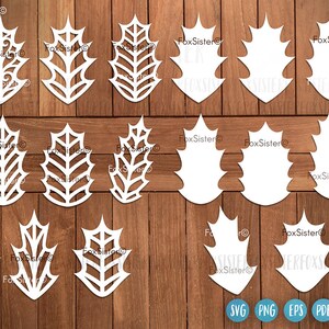 Christmas Holly Svg Bundle for Cricut Silhouette, Leaves Svg Set 26 ...