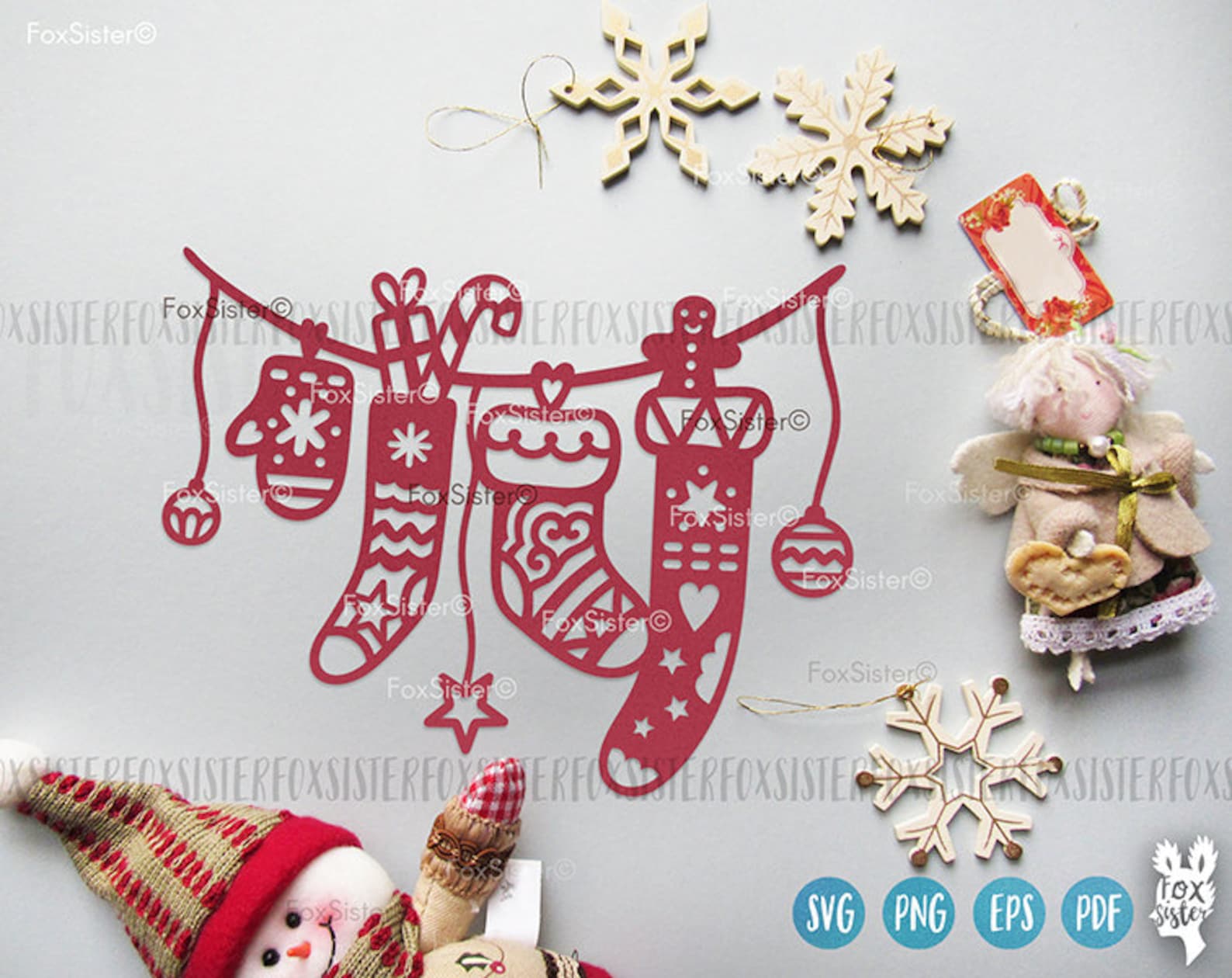 Christmas Svg Files Christmas Stockings Svg Fireplace Svg | Etsy