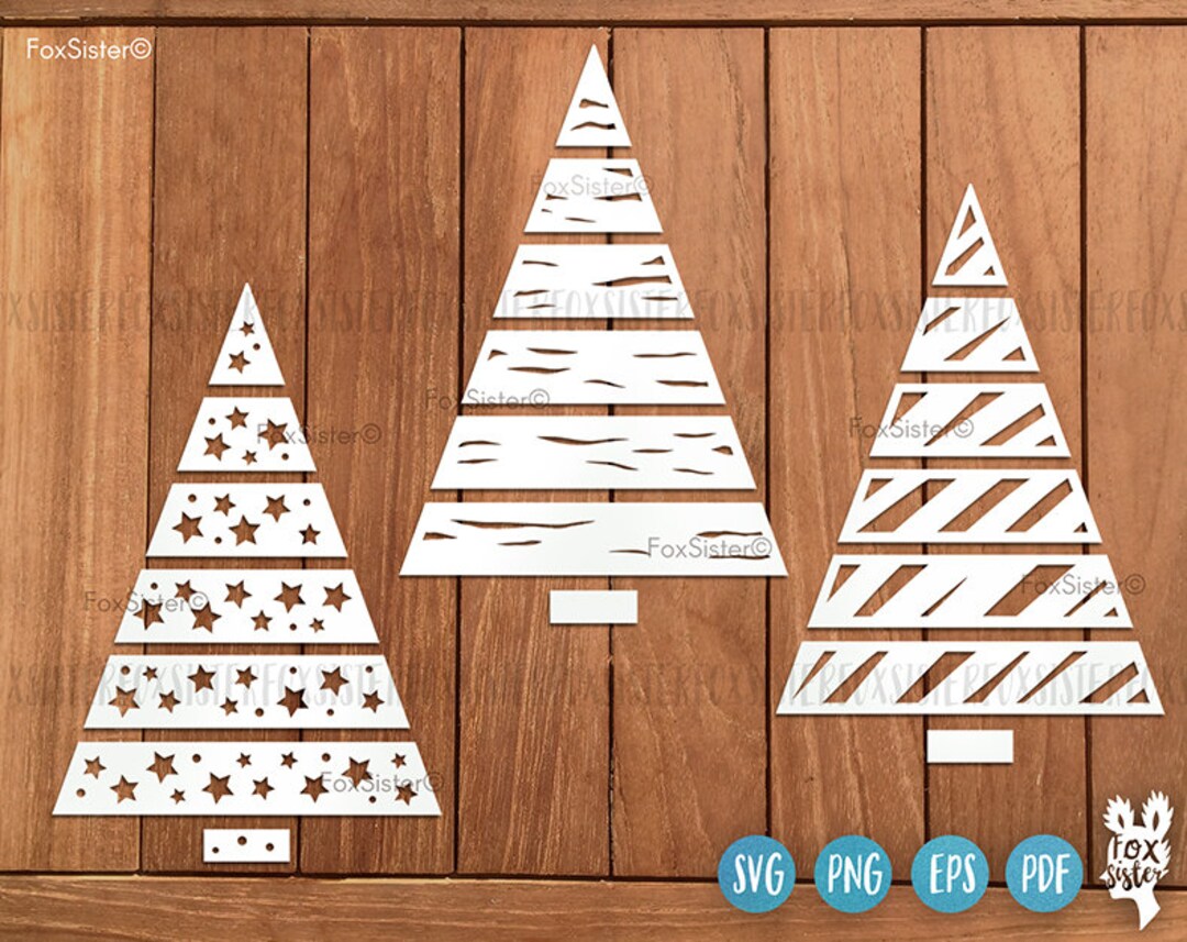 3 Christmas Trees Svg Bundle for Cricut and Silhouette, Christmas Svg ...