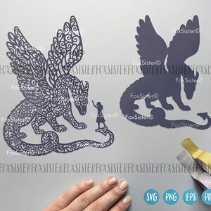 Dragon and Girl Svg, Dragon Svg Files Fairy Tale, Monster Svg Instant ...