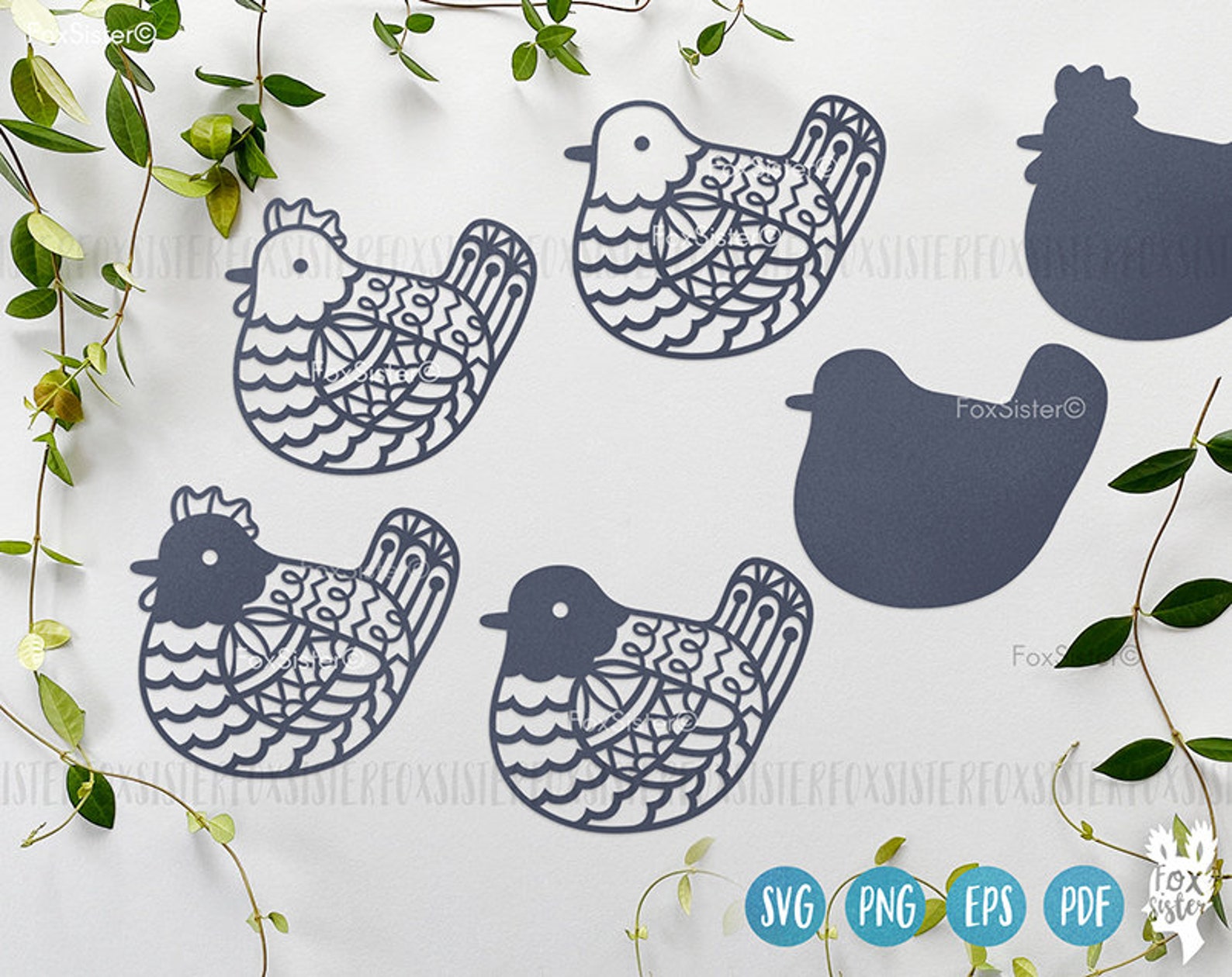 Chicken and Cockerel Svg for Cricut and Silhouette, Chicken Svg ...