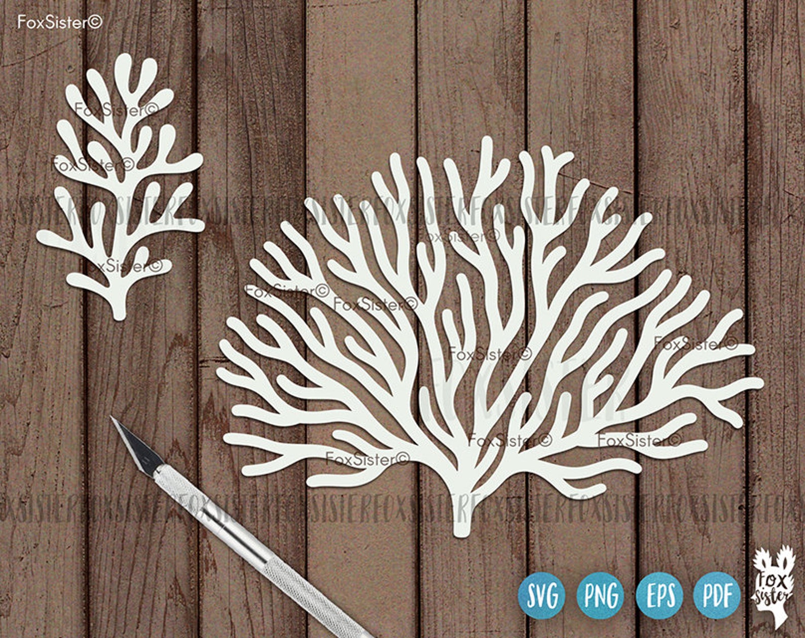 Corals Svg and Seaweed Svg Bundle for Cricut and Silhouette, Ocean Svg ...