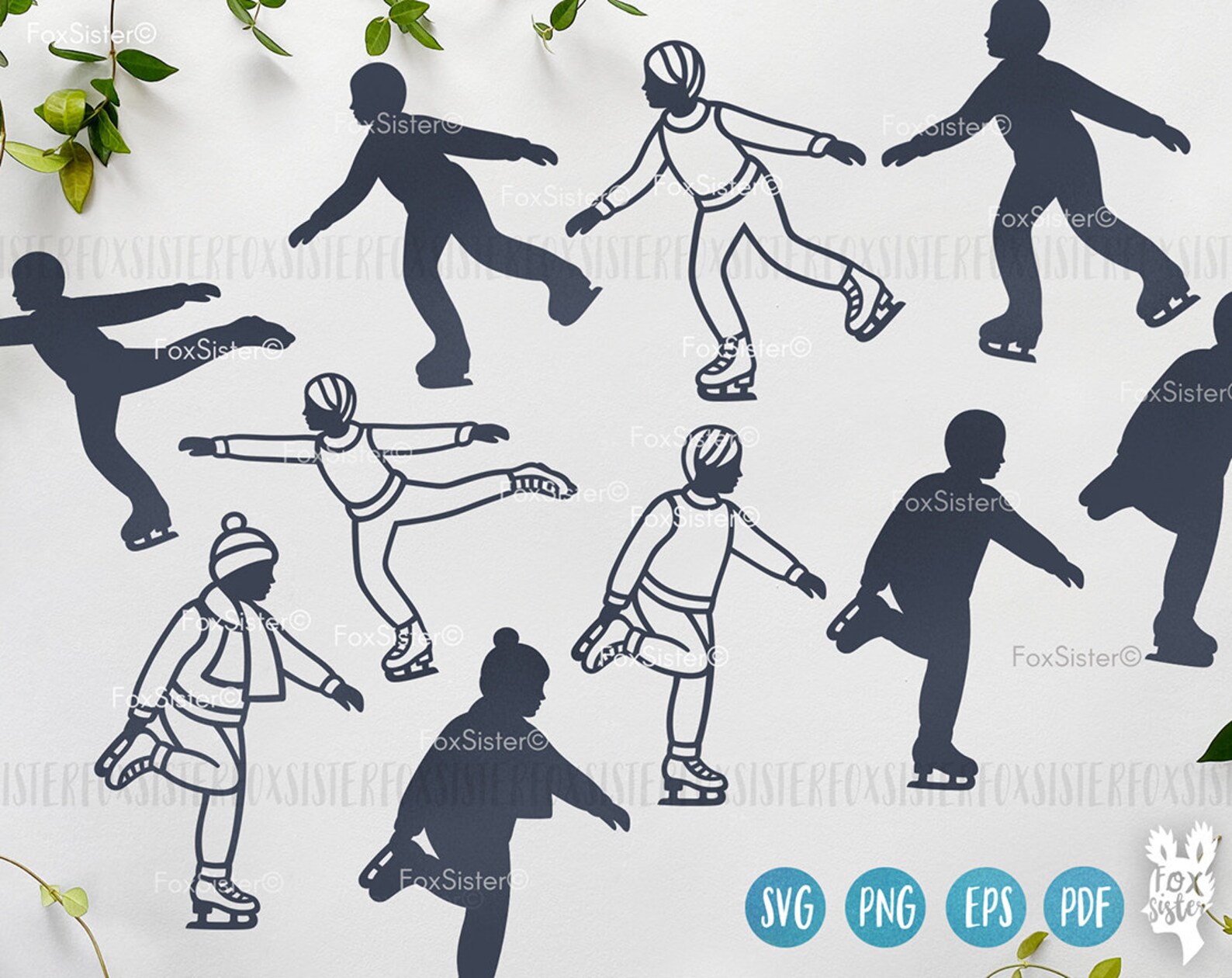 Ice Skating Svg Bundle for Cricut and Silhouette Ice Skating - Etsy