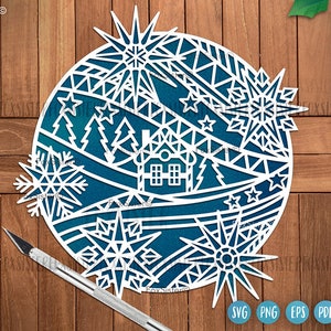 Winter House Svg for Cricut and Silhouette, Christmas Svg, Home Svg ...