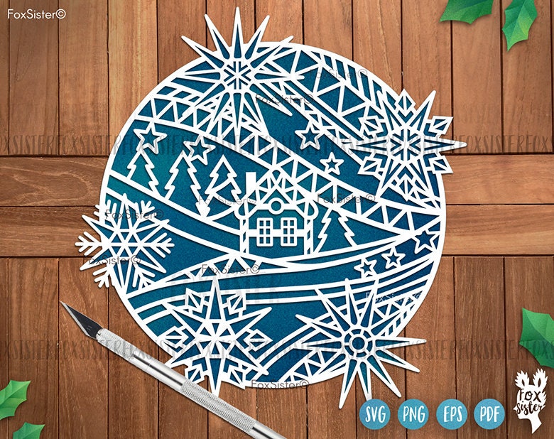 Winter House Svg for Cricut and Silhouette, Christmas Svg, Home Svg ...