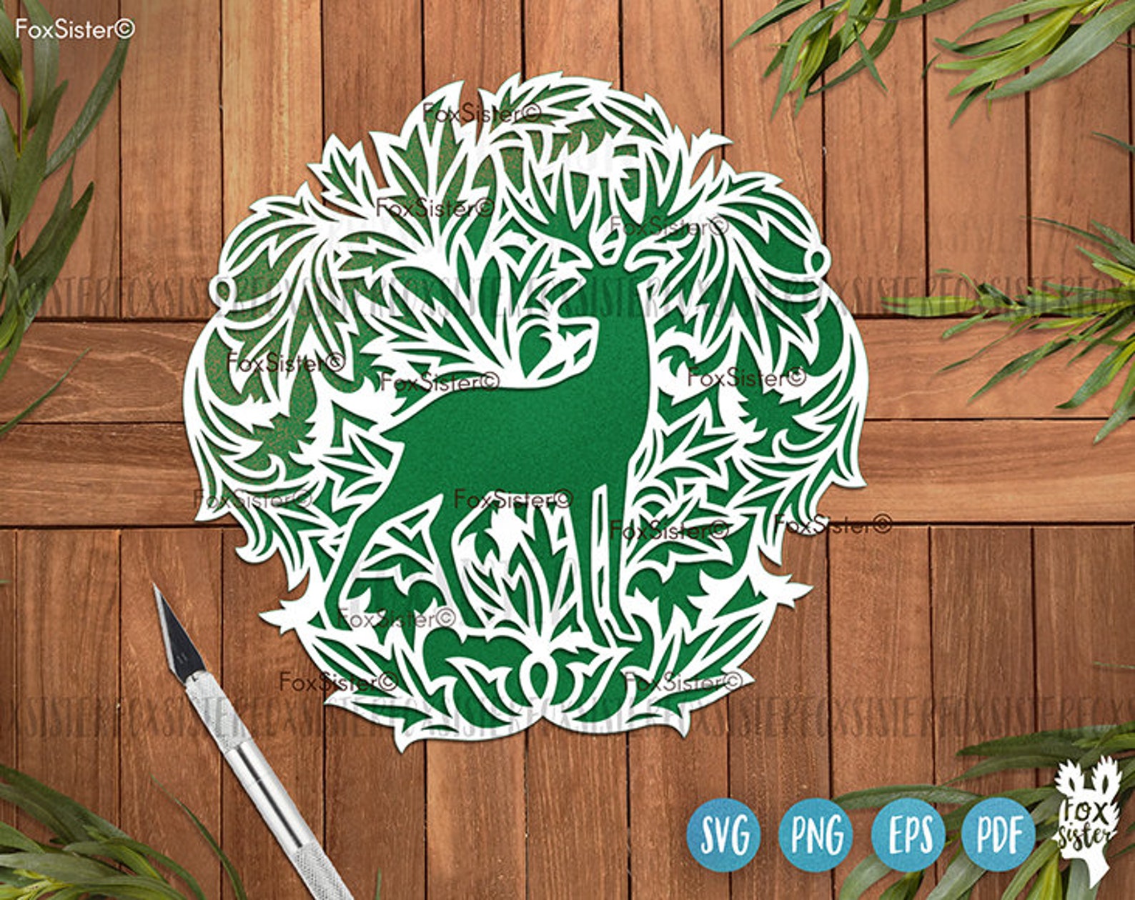 Deer Svg File Reindeer Svg Christmas Svg Png Pdf Eps Deer - Etsy