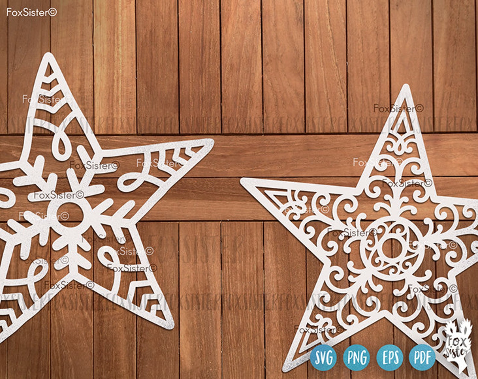 Christmas Stars Svg Design Bundle, Star Svg Files, Christmas Svg Files ...