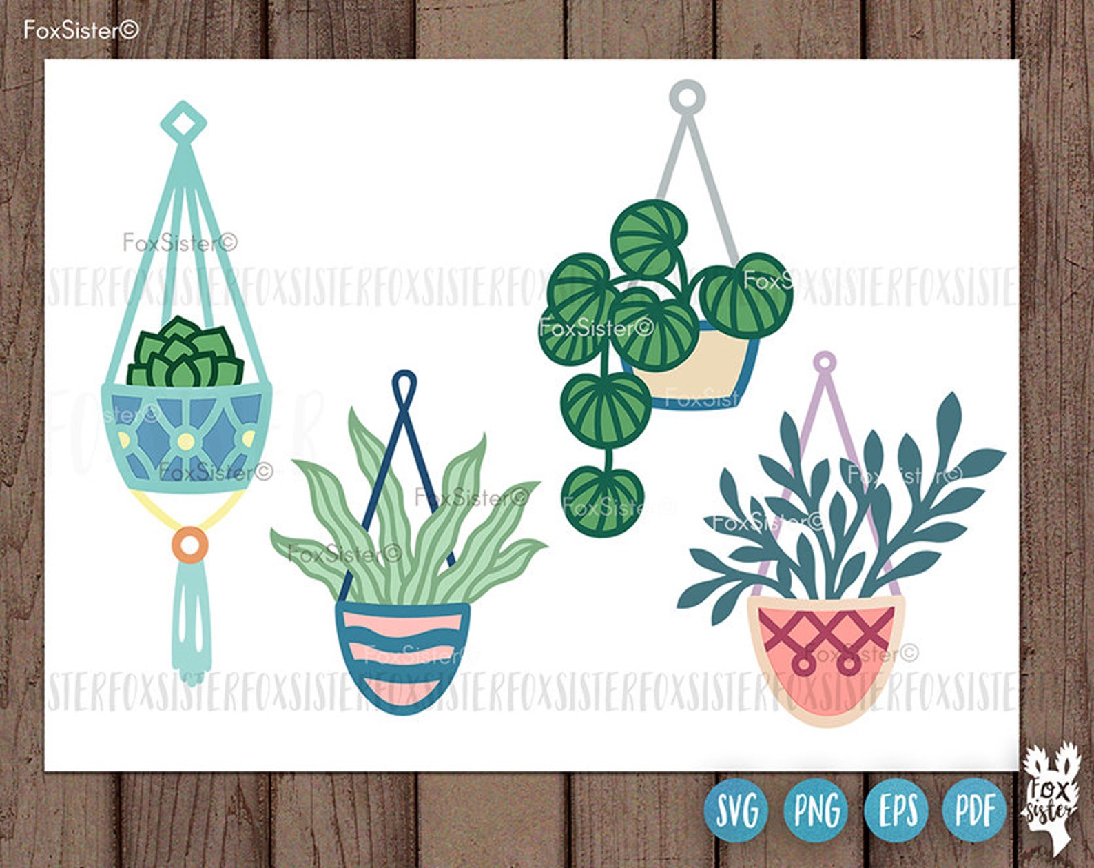 Plants Svg Cutting Files for Cricut and Silhouette, Hanging Plants Svg ...