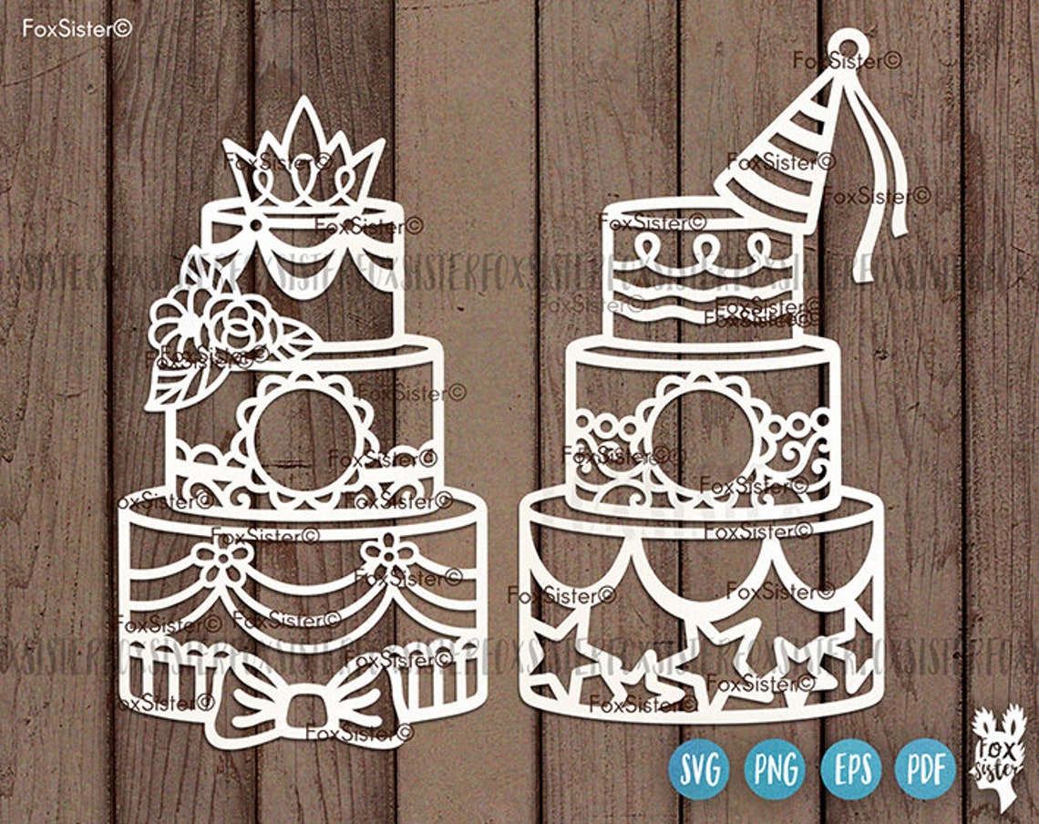 Birthday Cake Svg Vector Cut Files Cake Clipart Birthday | Etsy