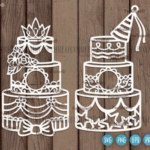 Birthday Cake Svg Vector Cut Files, Cake Clipart, Birthday Cake ...