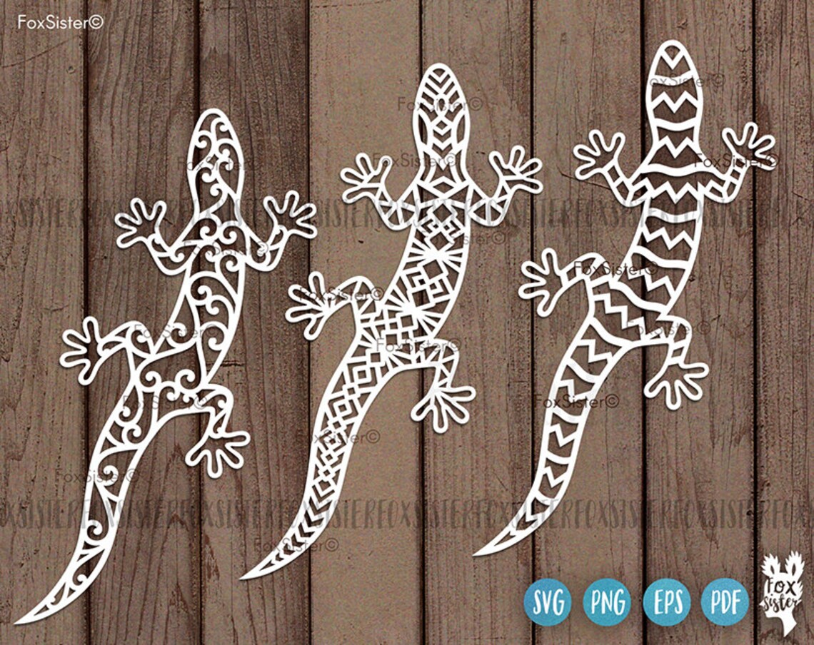Lizard Svg Files for Cricut and Silhouette, Gecko Cut File, Gecko Svg ...