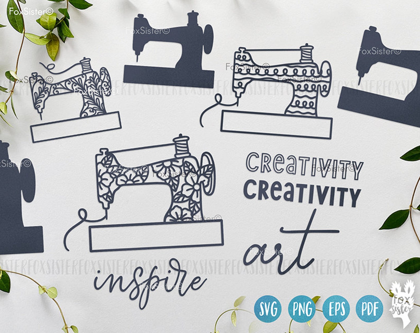 Sewing machine svg designs for Cricut and Silhouette Sewing | Etsy