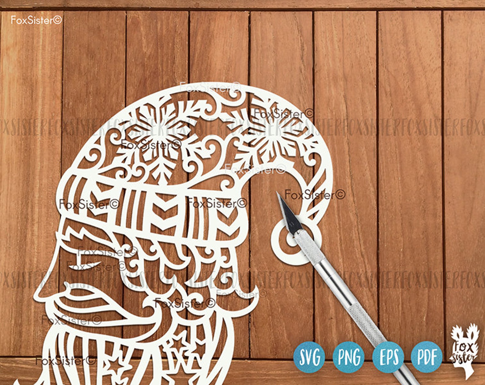 Santa Svg Png Pdf Eps Vector Cut Files Santa Svg Cut File | Etsy