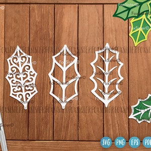 Christmas Holly Svg Bundle, Leaves Svg Set 5, Leaf Svg File, Holly ...