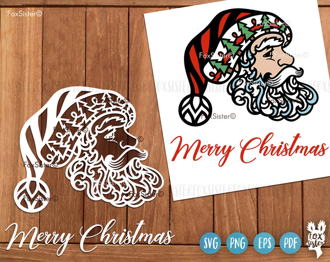 Santa Svg Cut File for Cricut and Silhouette, Santa Claus Svg, Santa ...