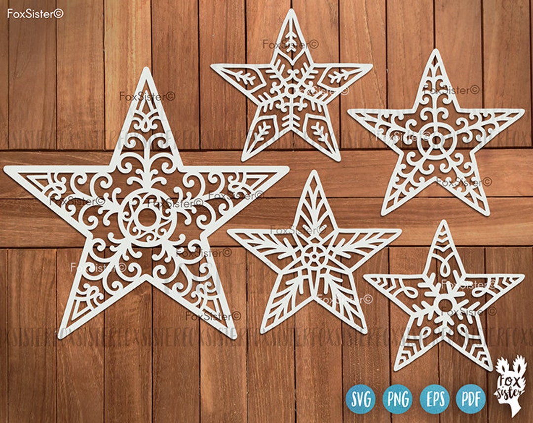 Christmas Stars Svg Design Bundle, Star Svg Files, Christmas Svg Files ...