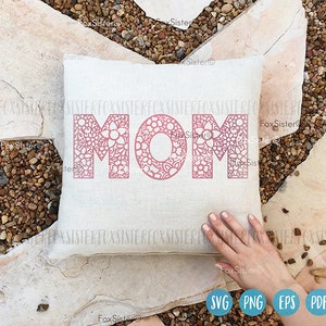 Mom Svg Cut File Design Clipart, Mom Letters Template Svg, Mother's Day ...