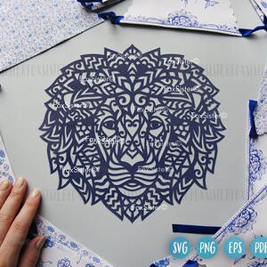 Mandala Lion Head Svg Vector Cut File Template, Africa Svg Clipart ...