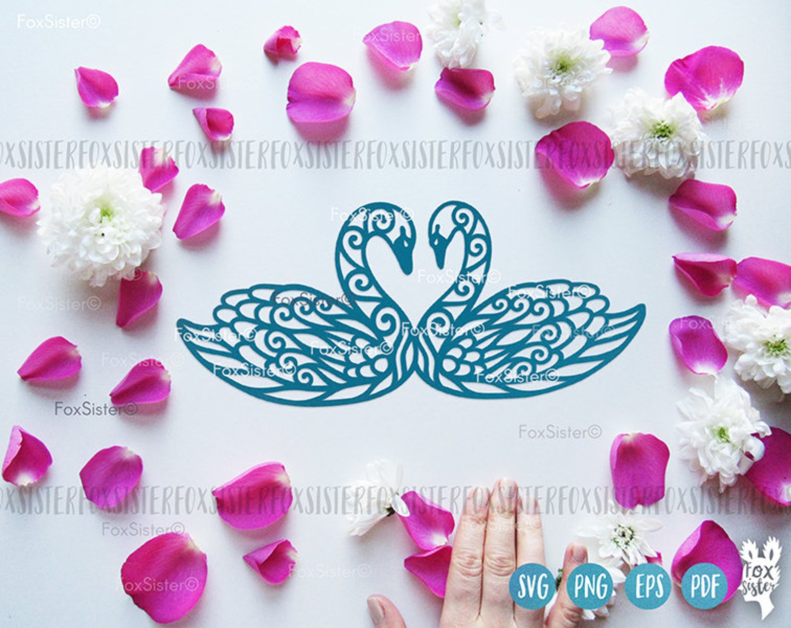 Swans Svg Two Swans Svg Love Svg Mandala Animal Svg - Etsy