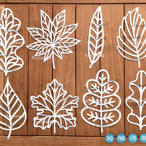 Leaf Svg SET 3 Leaves Svg 8 Leaf Designs Leaves Cutting - Etsy