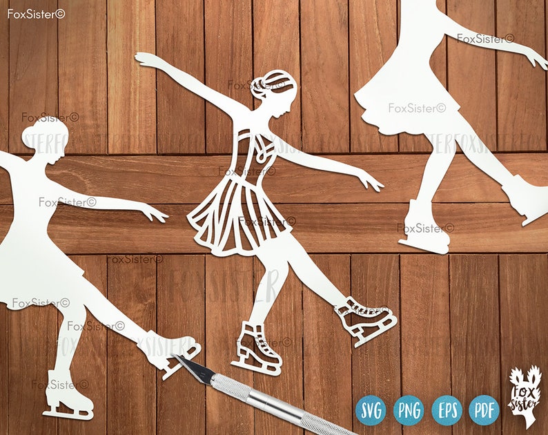Ice Skating Svg Bundle for Cricut and Silhouette, Ice Skating Vector ...