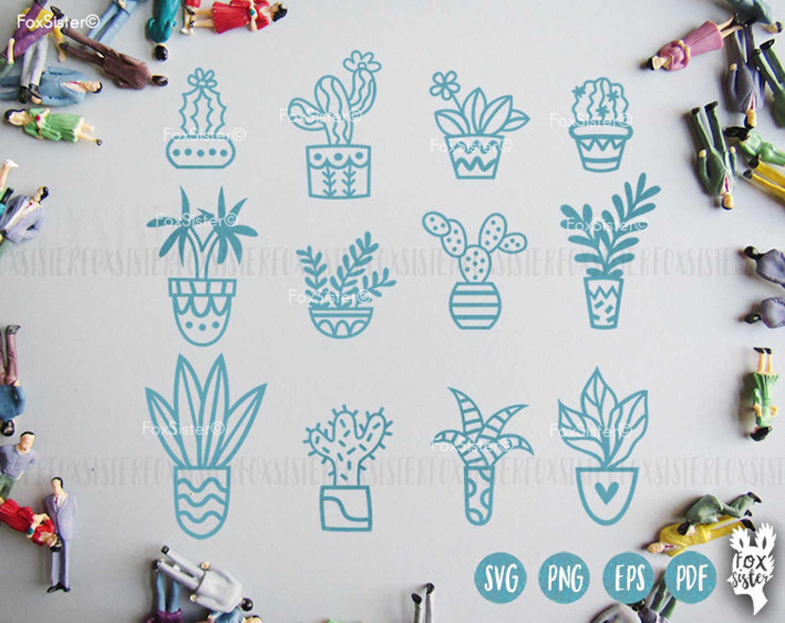 12 Cactus Svg Files Succulent Svg Succulents Svg Svg | Etsy