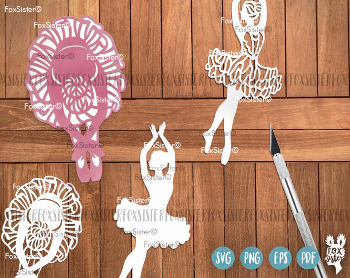 Ballerina SVG Bundle!! 3 Templates Set 2, Ballet Dancer Svg Cut Files ...