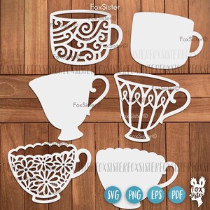 Teacups Svg Bundle Design for Cricut Silhouette Glowforge and Other ...
