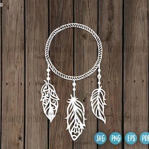 6 Boho Feather Monogram Frames SVG Cut File Templates, Feather Svg ...
