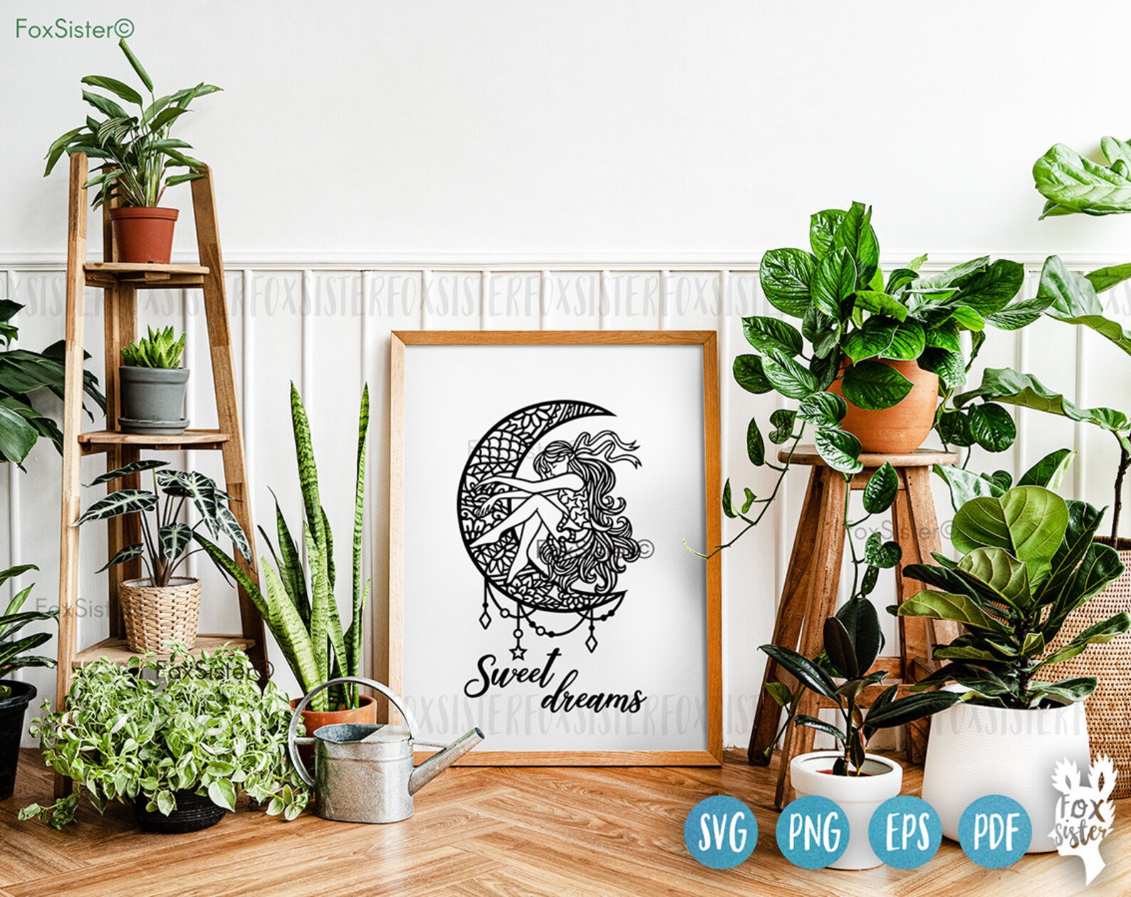 Sweet Dreams Svg Design for Cricut and Silhouette, Sleep Clipart, Girl ...