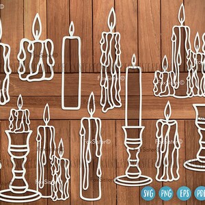 Candle Svg Bundle for Cricut and Silhouette, Vector Candles Clipart ...
