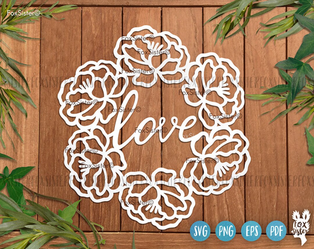 Love Svg, Love Valentines Day Clipart, Love Png Round Template, Flowers ...