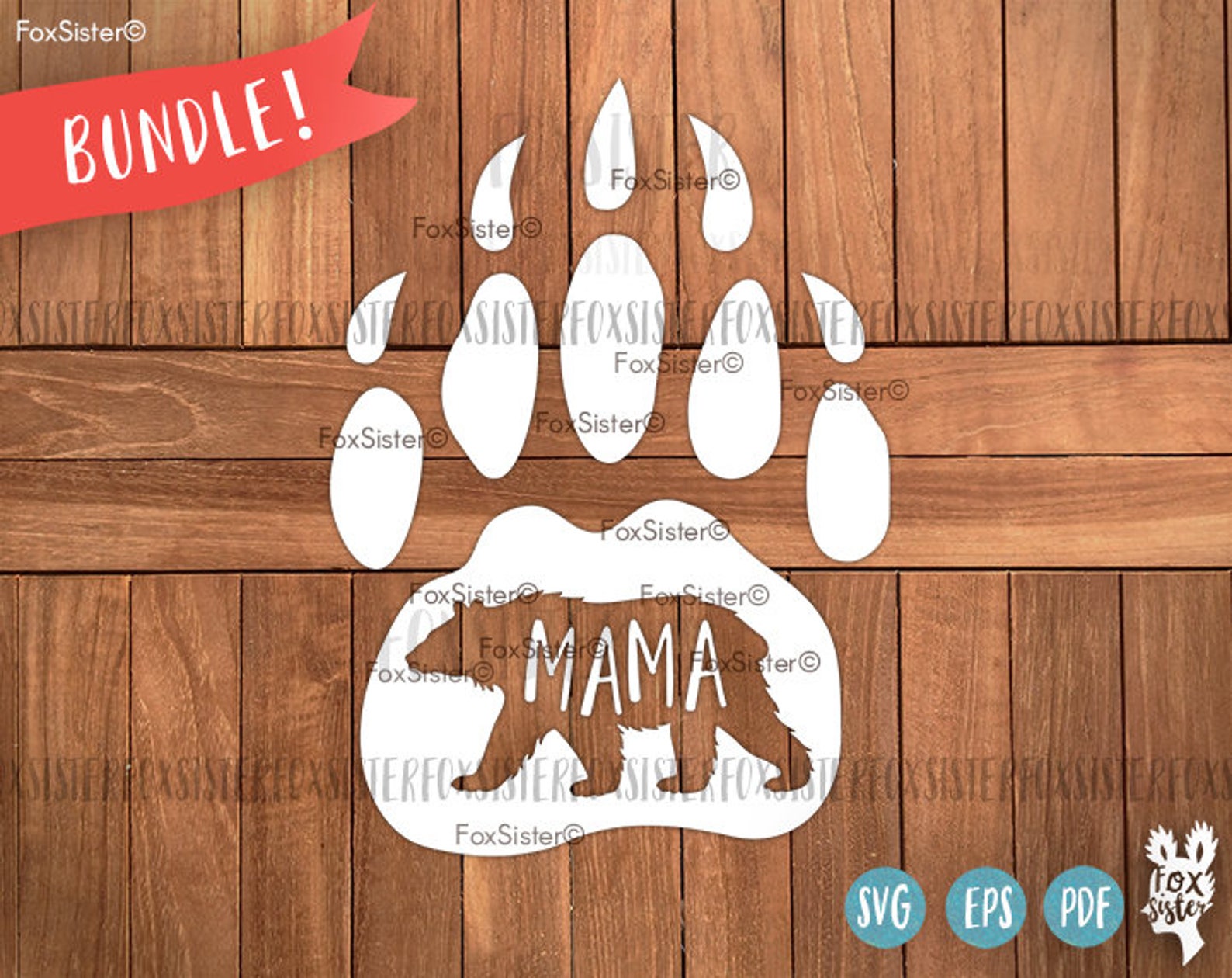 Mama Bear SVG / PDF Papercut Template Bundle Bears Papa - Etsy