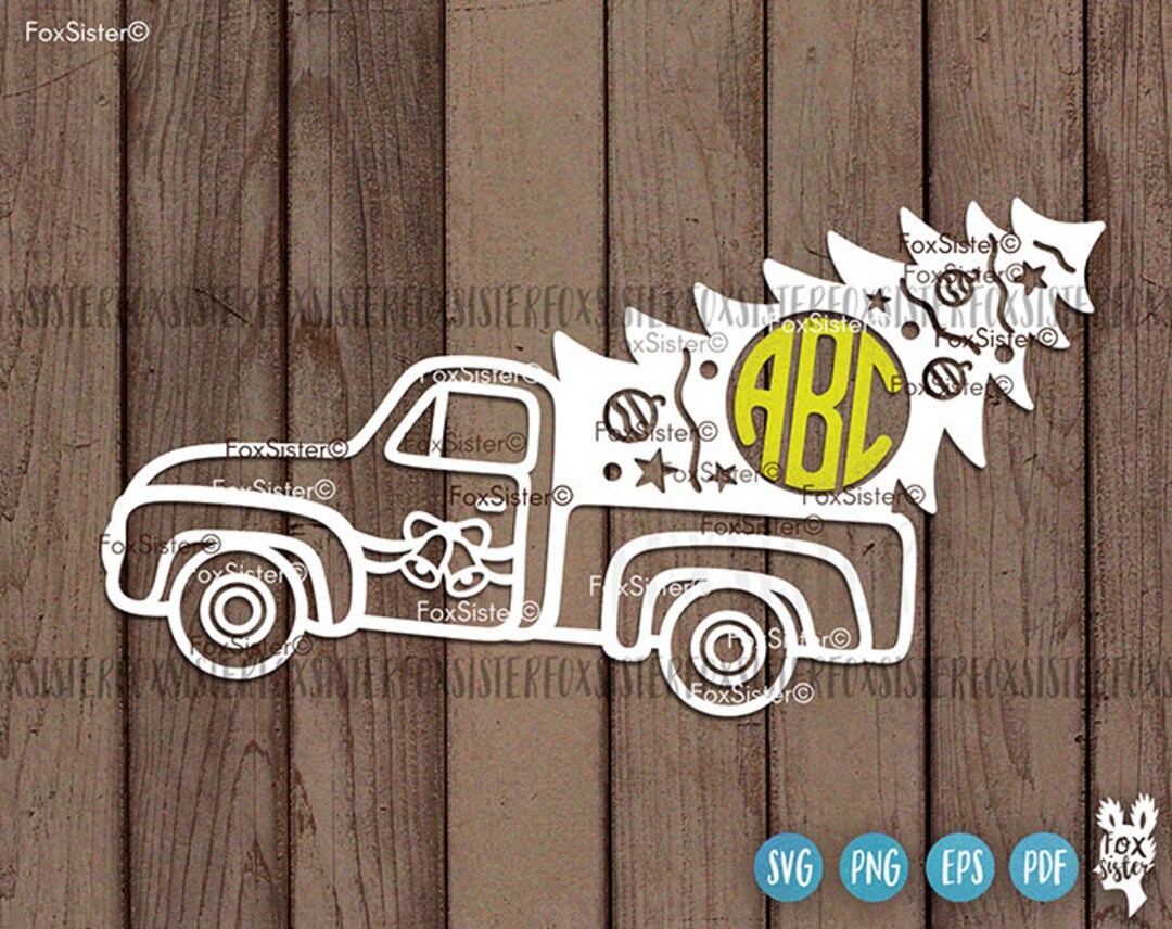 Christmas Truck Svg Cutting File, Christmas Monogram Frame Svg, Gifts ...