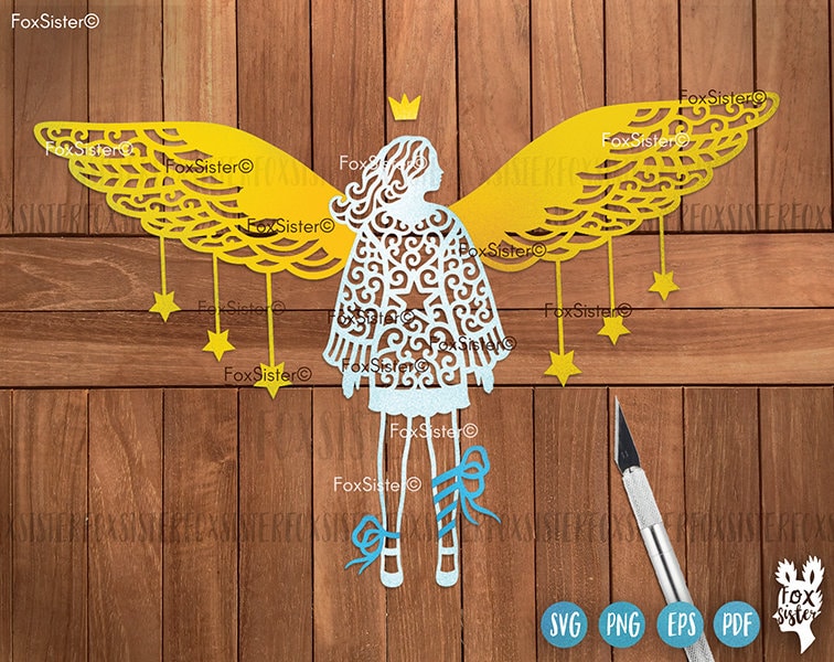 Angel Svg Cut Files Christmas Angel Svg Angels Svg Wings | Etsy