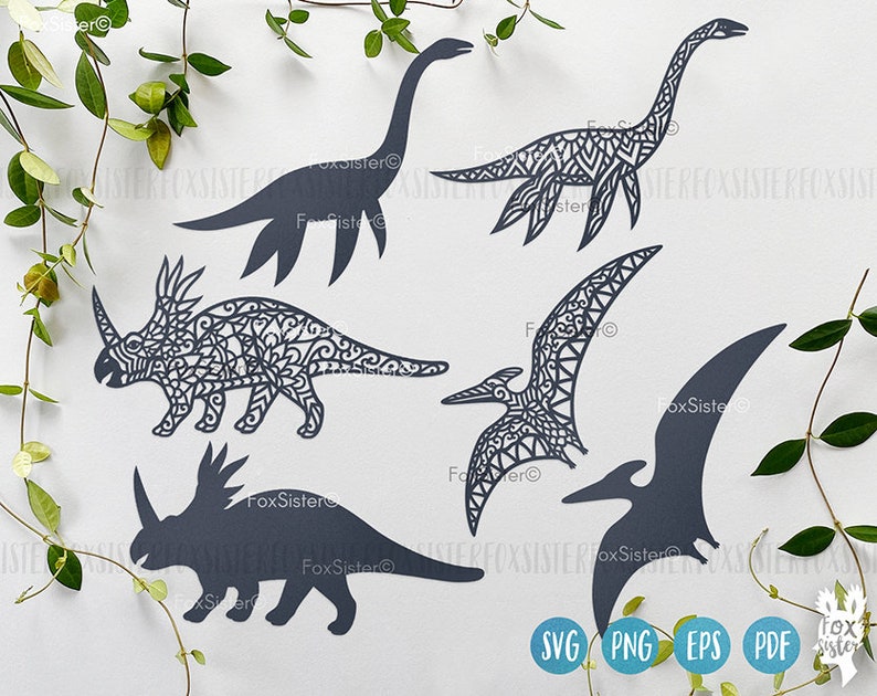 Dinosaur svg for Cricut and Silhouette Dinosaur Vector | Etsy