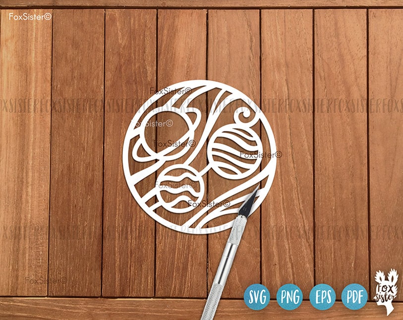 Space Svg for Cricut and Silhouette Planets Svg Foxsister | Etsy