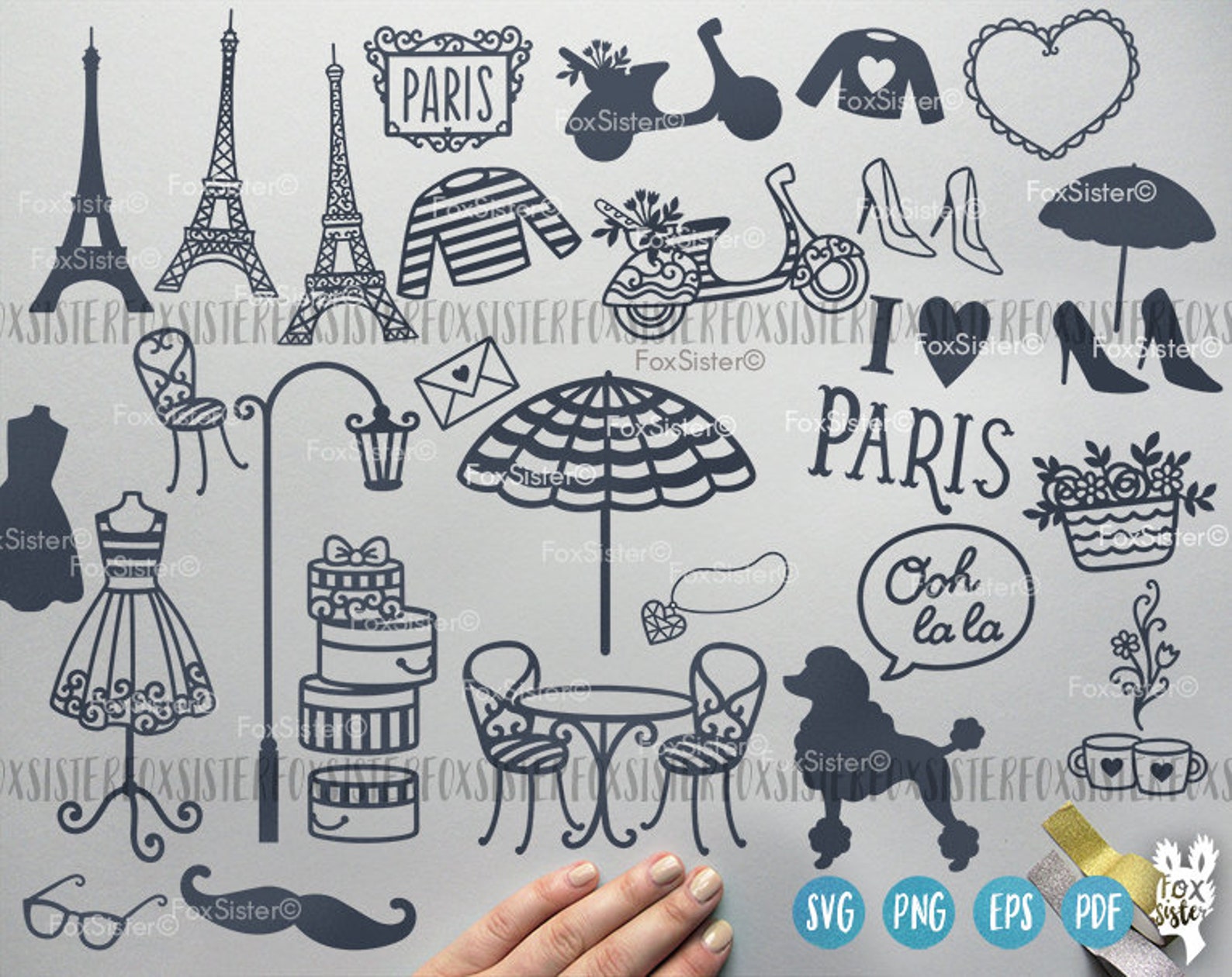 Paris Svg Bundle, Eiffel Tower Svg Fashion, Love Svg, Shopping, Travel ...