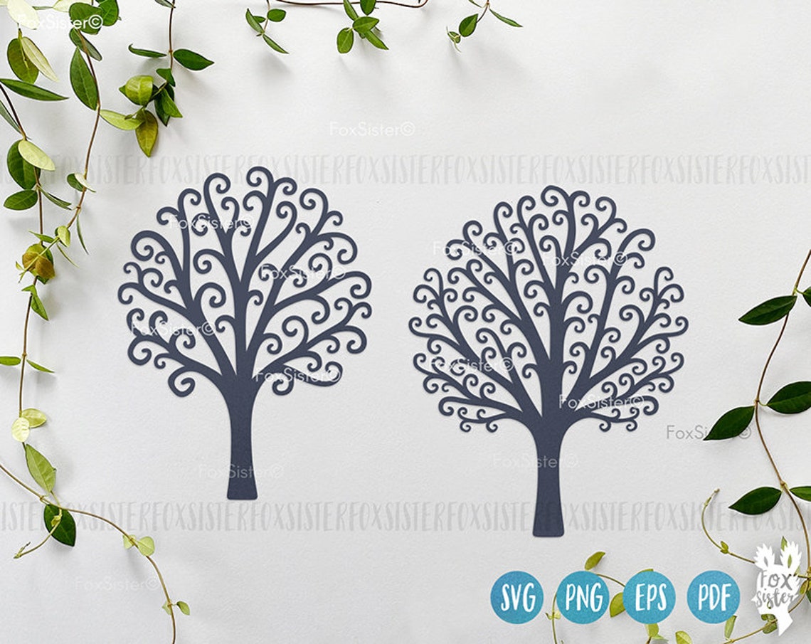 Tree Svg for Cricut and Silhouette, Tree Clipart, Foxsister, Tree ...