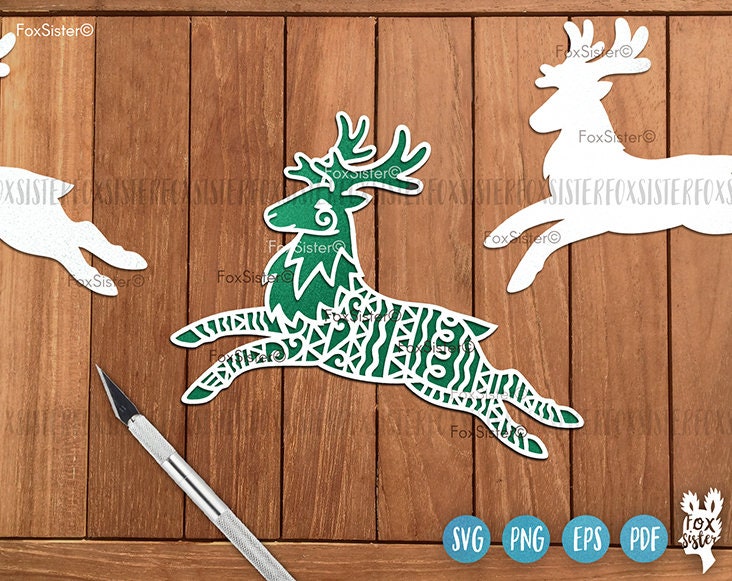 Deer Svg File Deer Cut File Christmas Svg Files Reindeer | Etsy