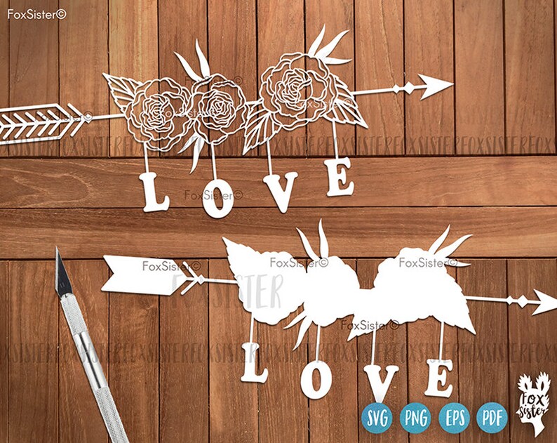 Floral Arrow and Heart Svg Vector designs Floral Heart Svg | Etsy