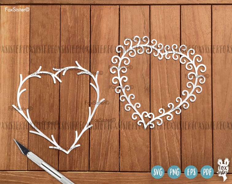 Heart Monogram Wreath Svg Bundle SET 1! Heart Cut File, Blank Wreath ...