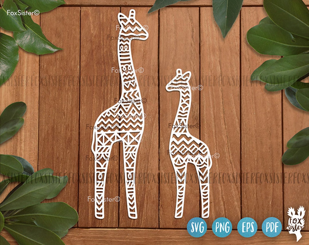 Giraffe Svg Vector Designs, Mama Giraffe Svg Baby Animal Svg, Africa ...