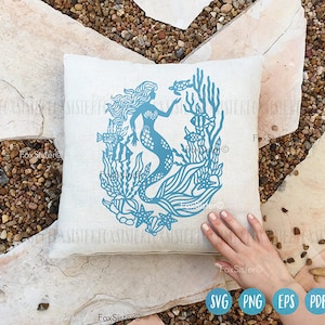 Swimming Mermaid Svg Cutting File for Cricut and Silhouette, Mermaid ...